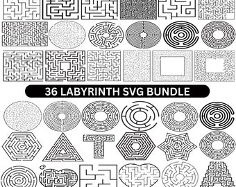 Labyrinth SVG Bundle, Maze Png Bundle, Labyrinth Clipart, Maze Svg ...