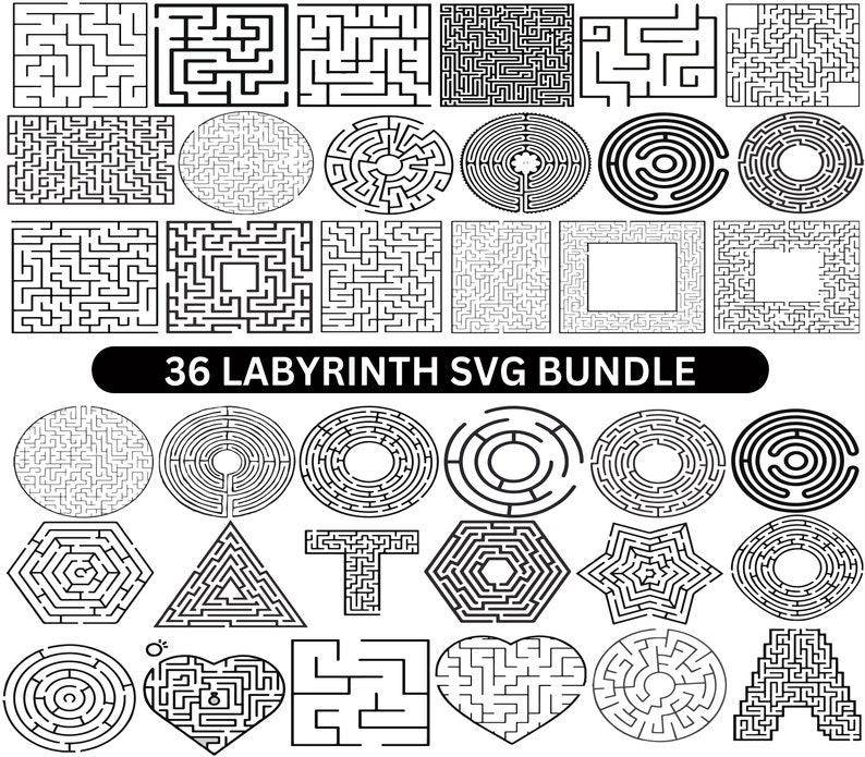 Labyrinth SVG Bundle, Maze Png Bundle, Labyrinth Clipart, Maze ...