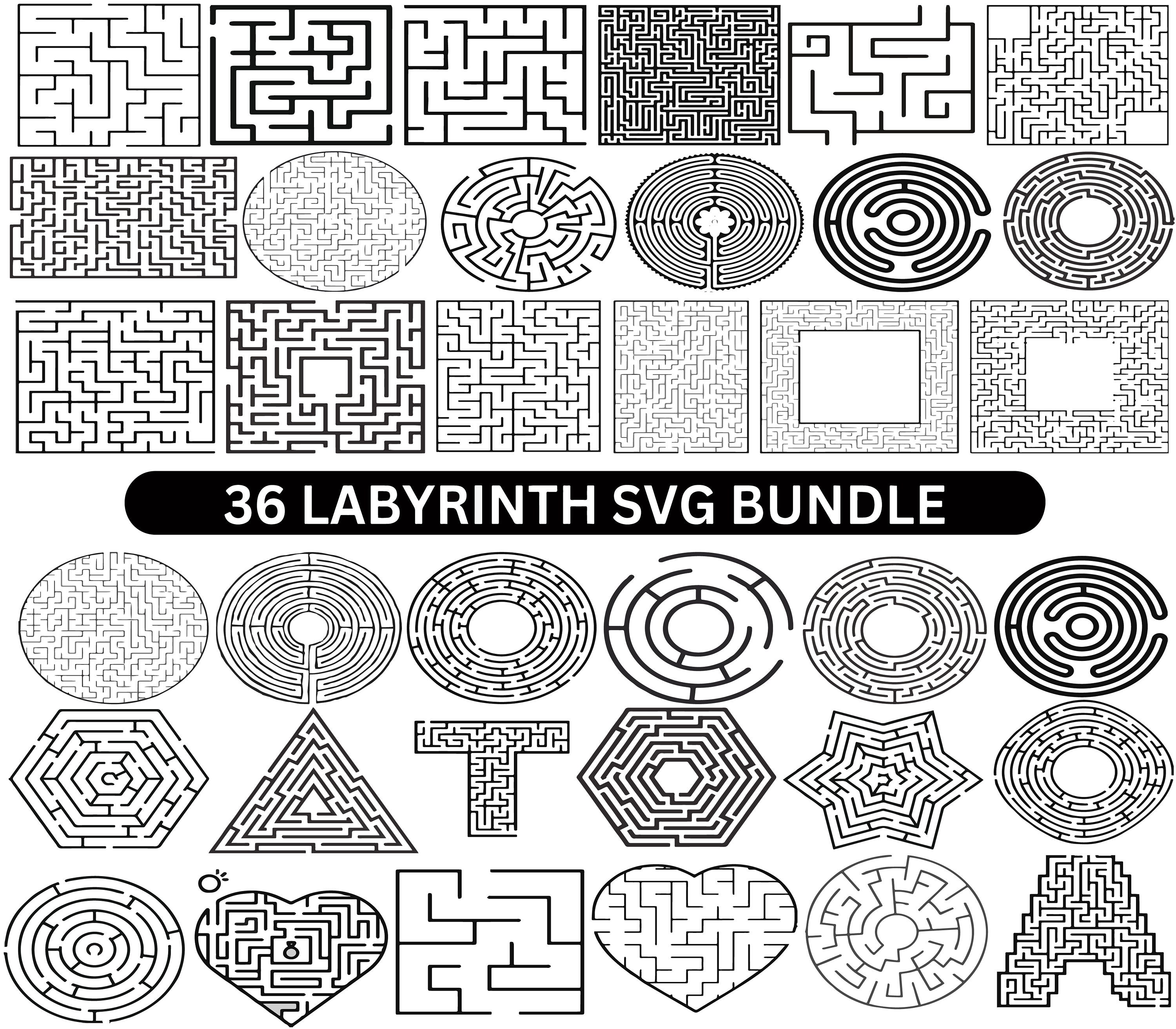 Labyrinth SVG Bundle, Maze Png Bundle, Labyrinth Clipart, Maze ...