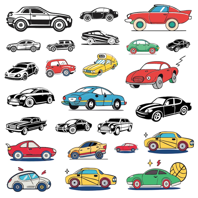 Cars Bundle Svg Bundle Clipart Cricut Retro Cars Bundle Silhouette ...