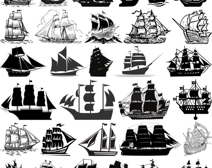 Sailboat Svg Bundle,nautical Svg,ship Svg,vessel Svg,old Ship Svg ...