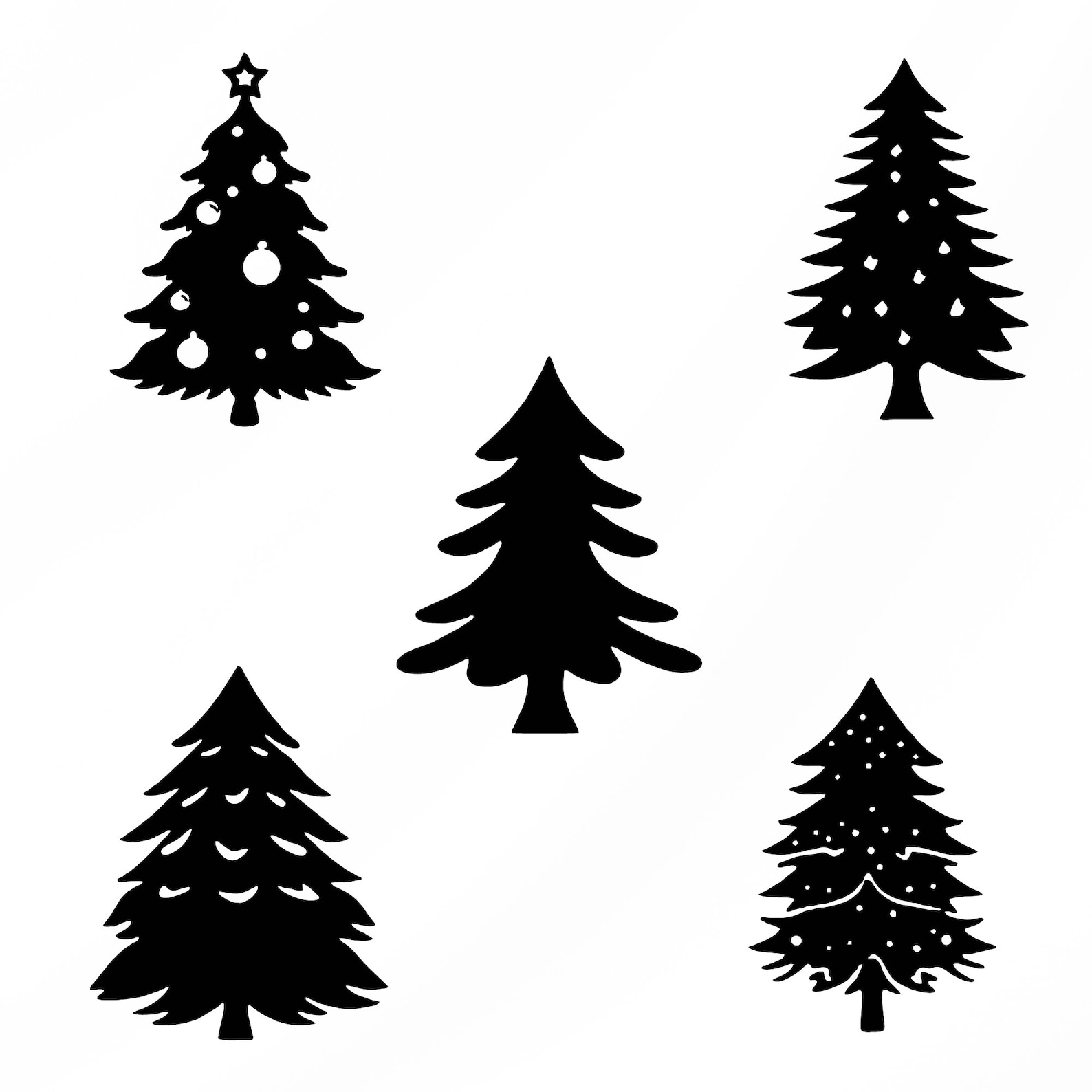 Christmas Tree Svg Bundle, Pine Tree Clipart for Cricut, Christmas Tree ...