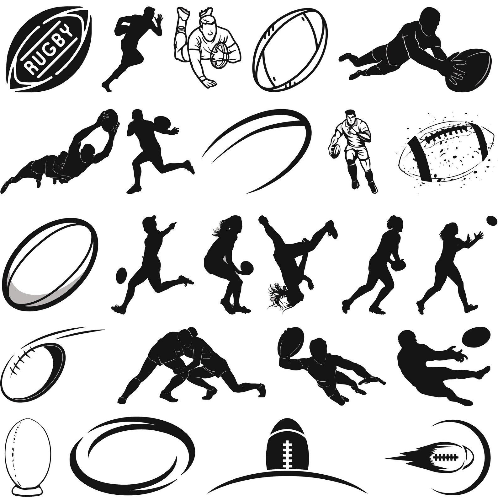Rugby Svg - 24 Files Svg / Eps / Dxf / Png / Jpg / Silhouette Studio ...