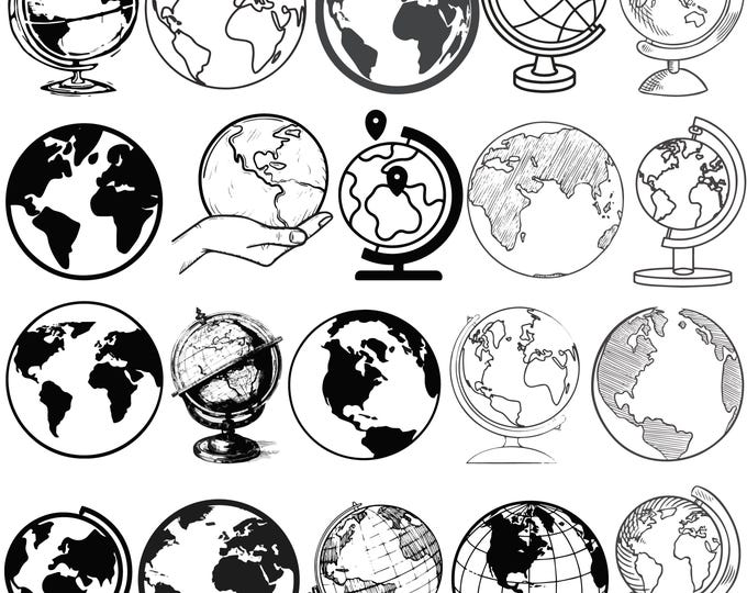 Weltkugel Erde Planet svg dxf. - Etsy.de