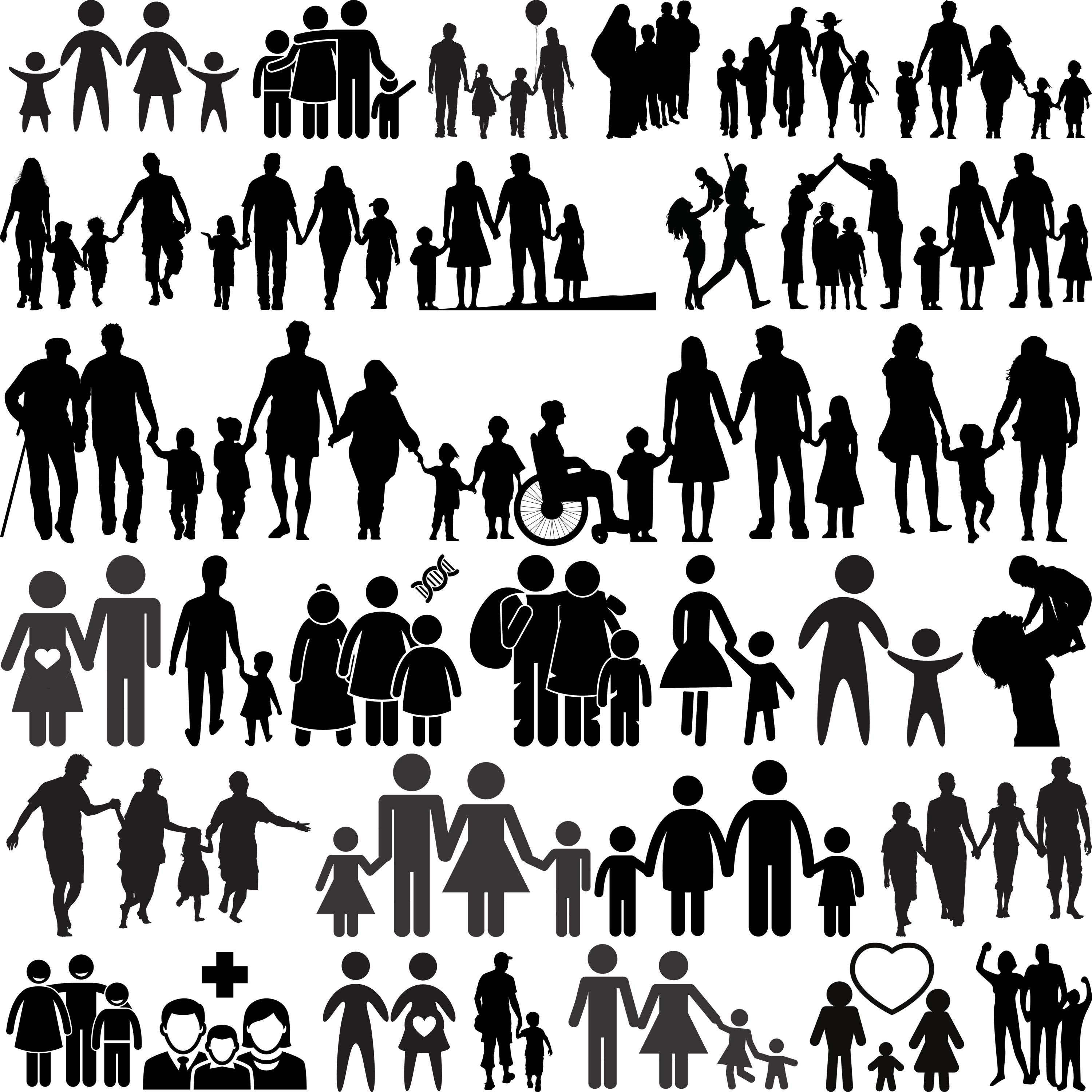 Family SVG Bundle, Family Silhouette, Family SVG Cut Files for Cricut ...