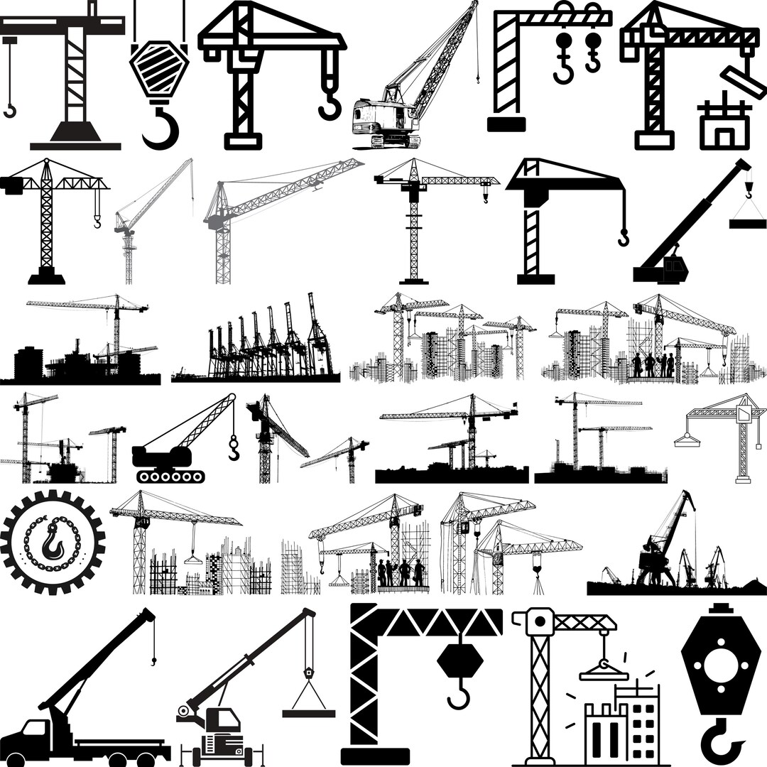 Construction Crane SVG Bundle, Crane Vector, Building Crane Svg, Crane ...
