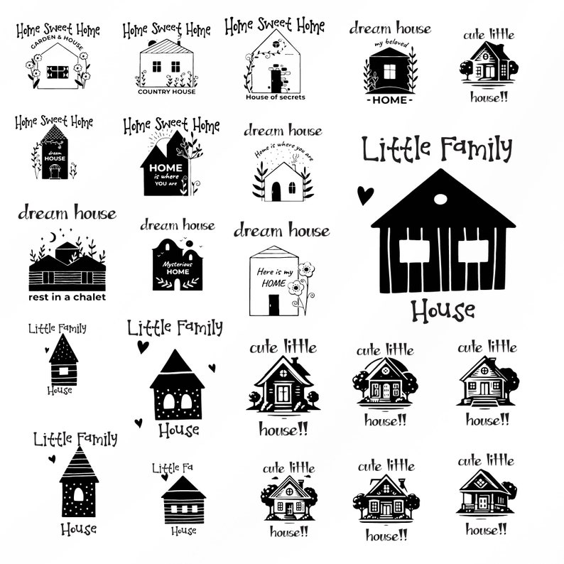 Little House Bundle Svg Bundle Clipart Cricut House Roof Bundle ...