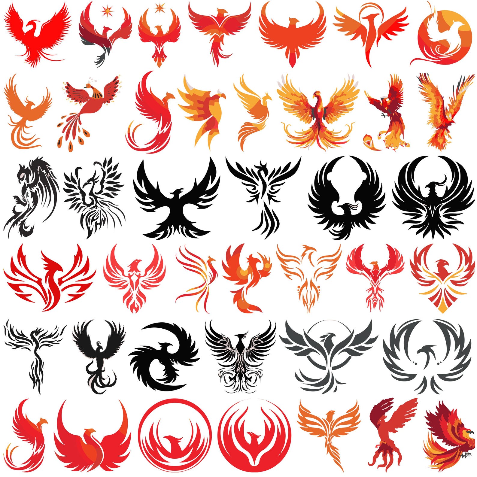 Phoenix SVG Bundle, Phoenix Clipart ,phoenix SVG Cut Files for Cricut ...