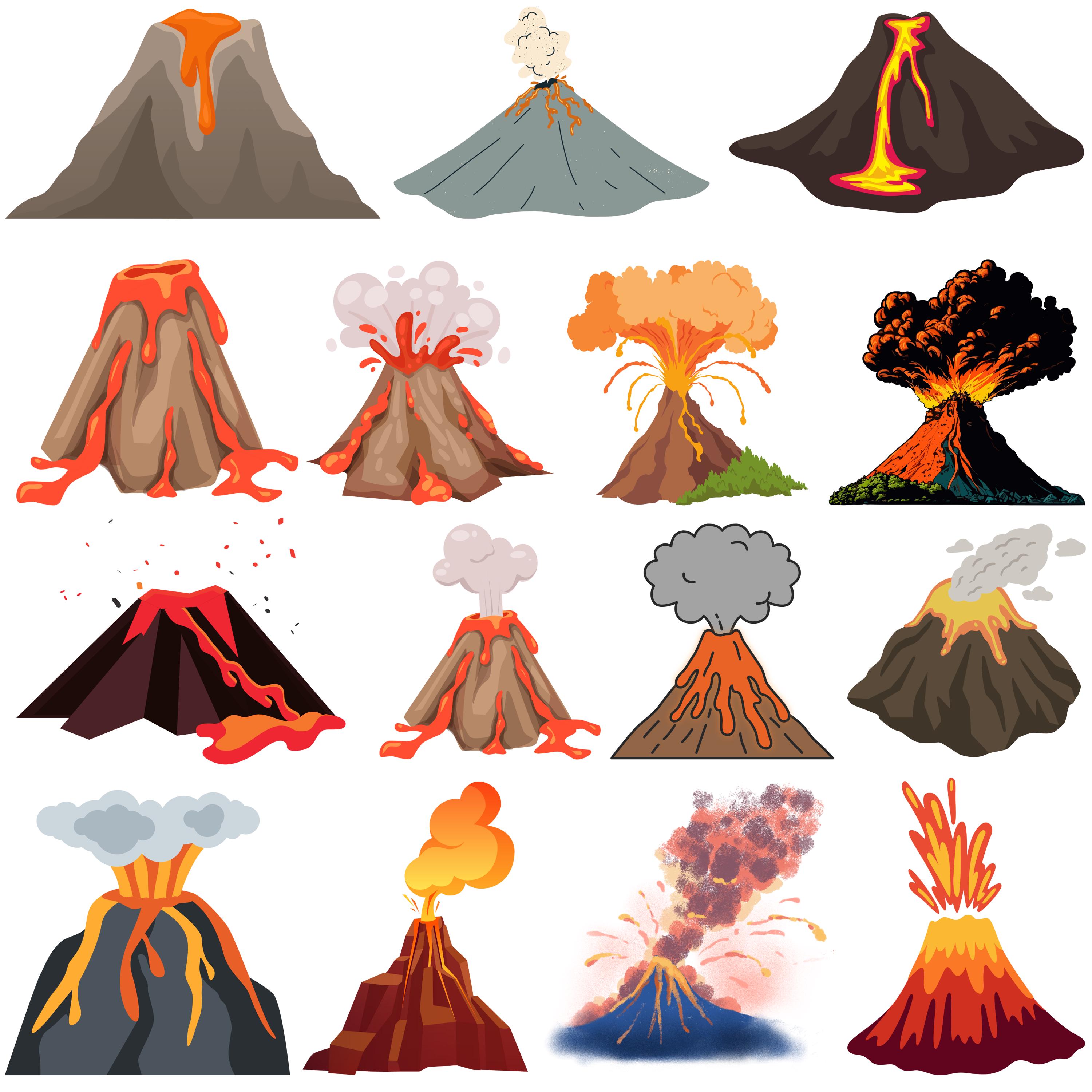 Volcano Scene SVG Bundle, Volcano Png, Volcano Vector, Volcano Clipart ...