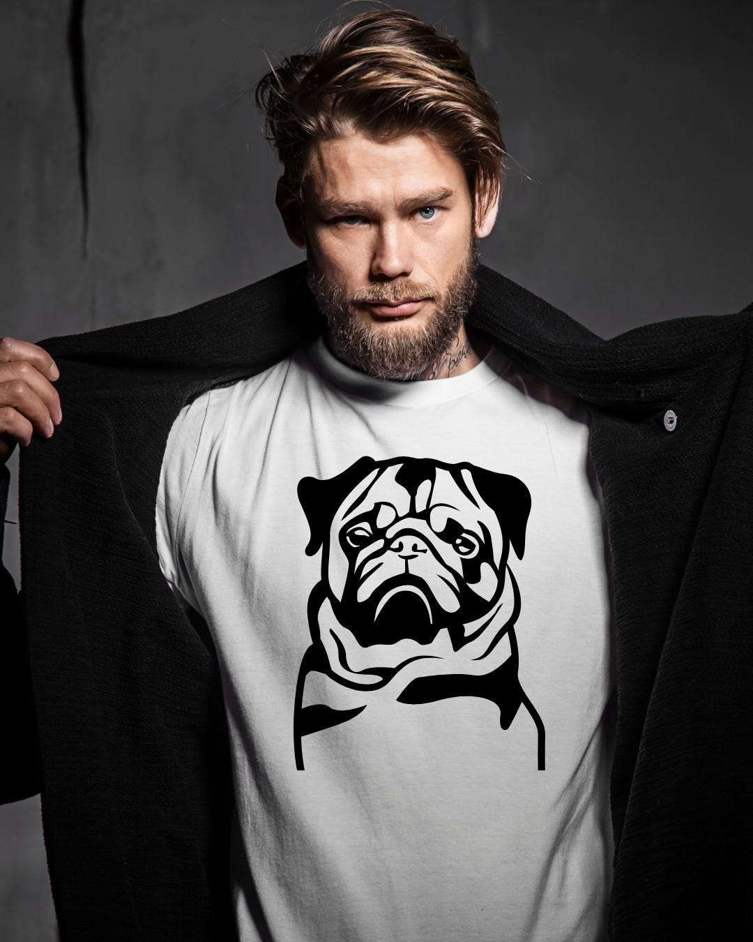 Pug Svg Bundle, Pug Clipart, Pug Head Svg, Peeking Dog Svg, Pug Files ...