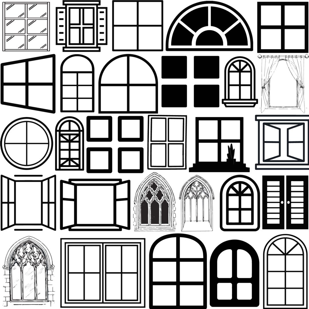 Window SVG Bundle, Window Cut Files,window Monogram, Open Window Svg ...