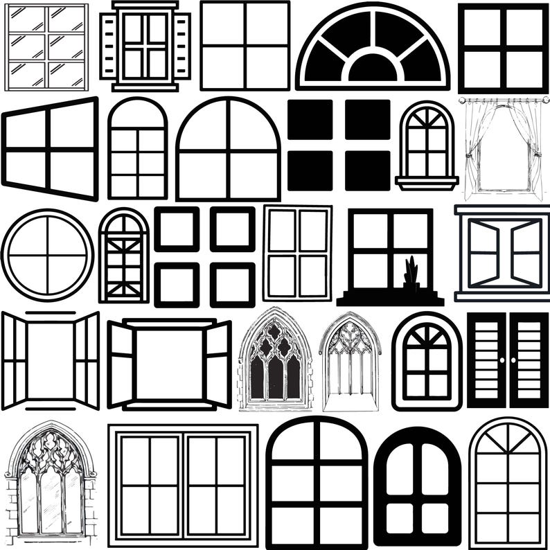 Window SVG Bundle, Window Cut Files,window Monogram, Open Window Svg ...