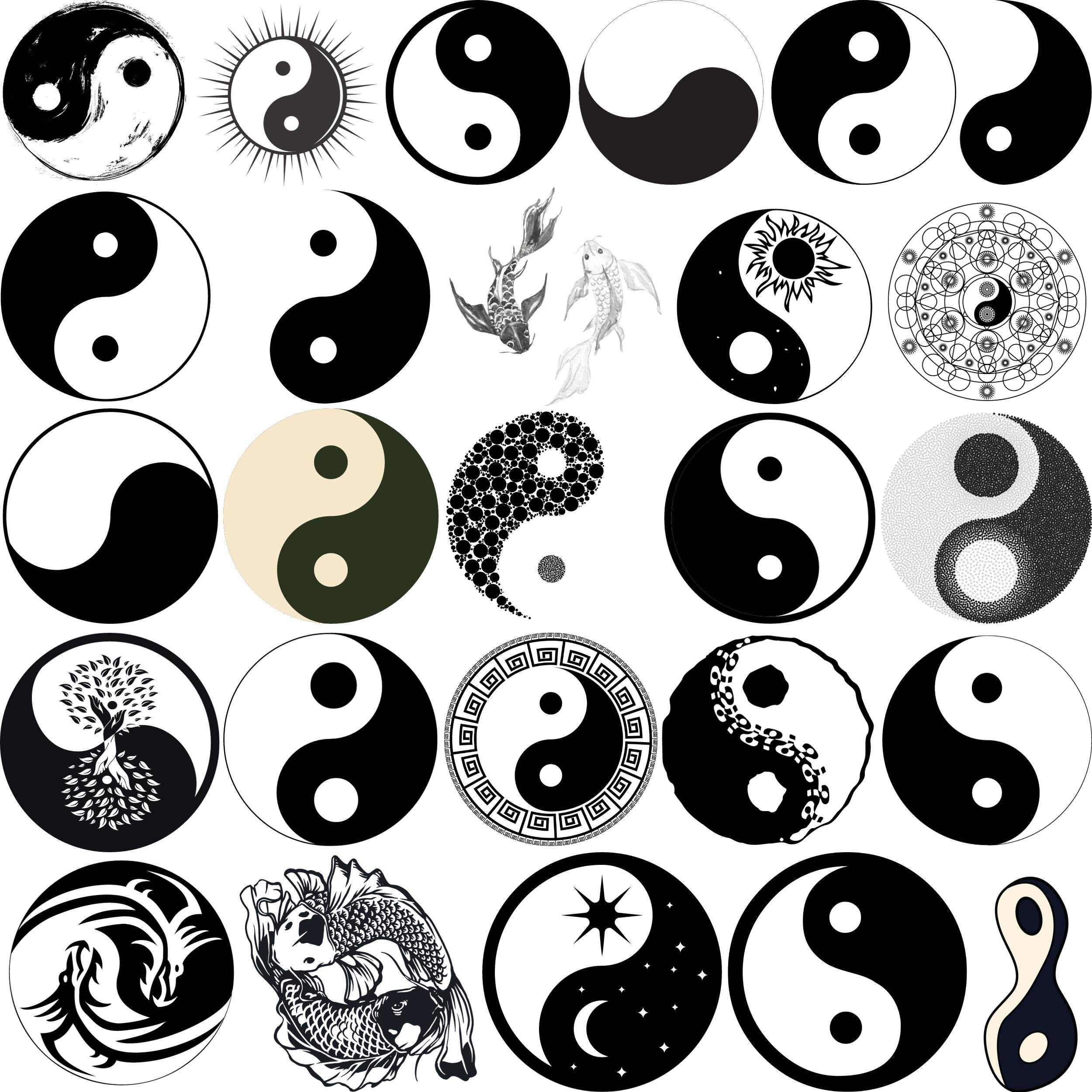 Yin and Yang SVG Files | Yin-yang Cut Files | Yin and Yang Vector Files ...