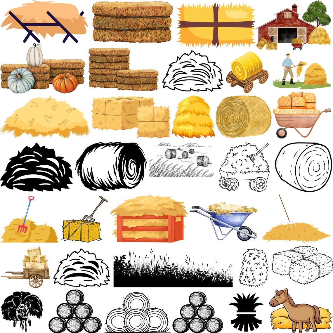 Hay SVG Bundle, Haystack Svg, Bale Hay Svg, Hay Monogram, Hay Vector ...