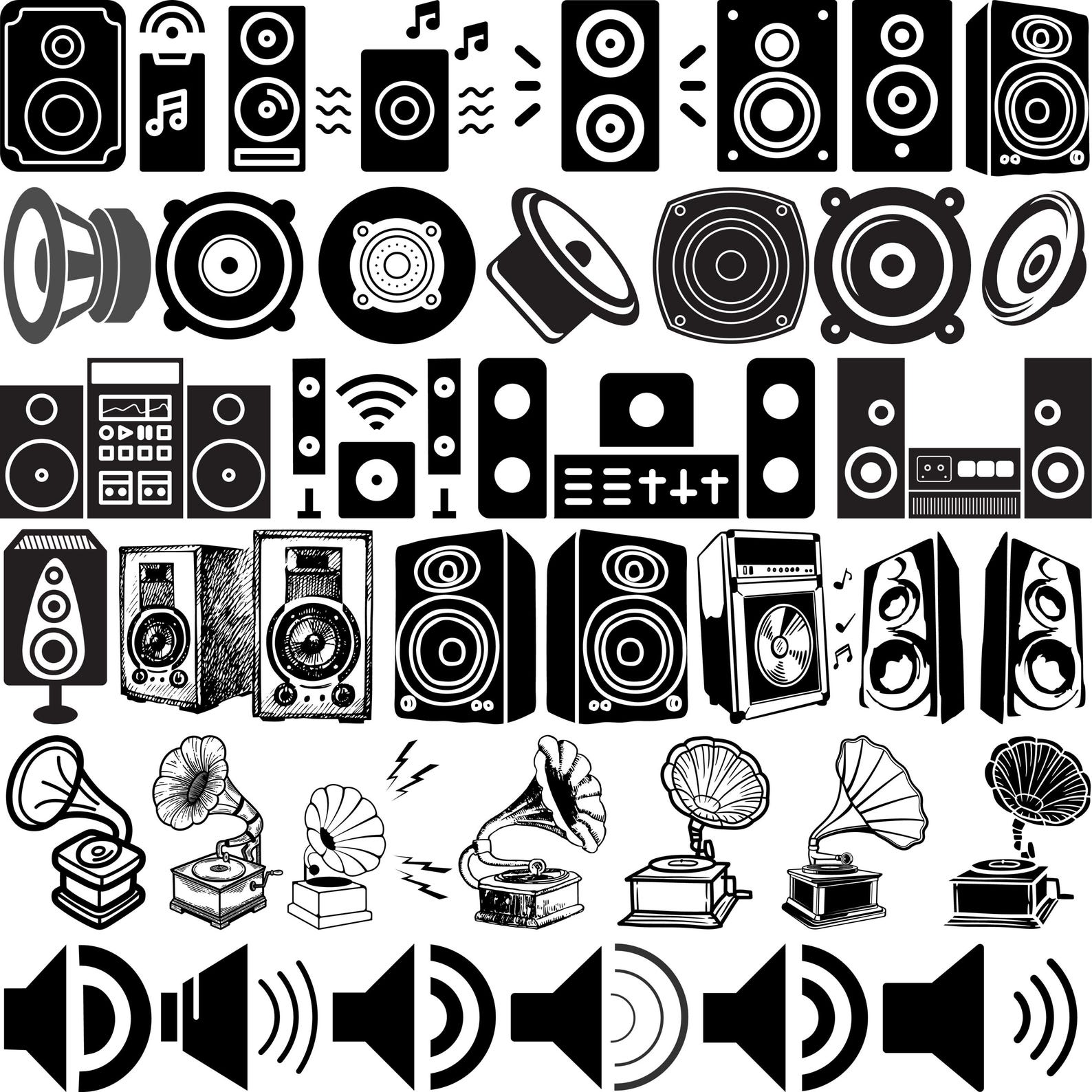 Speaker SVG, Loud Speaker Svg, Music Svg, Audio Svg, Speaker Clipart ...