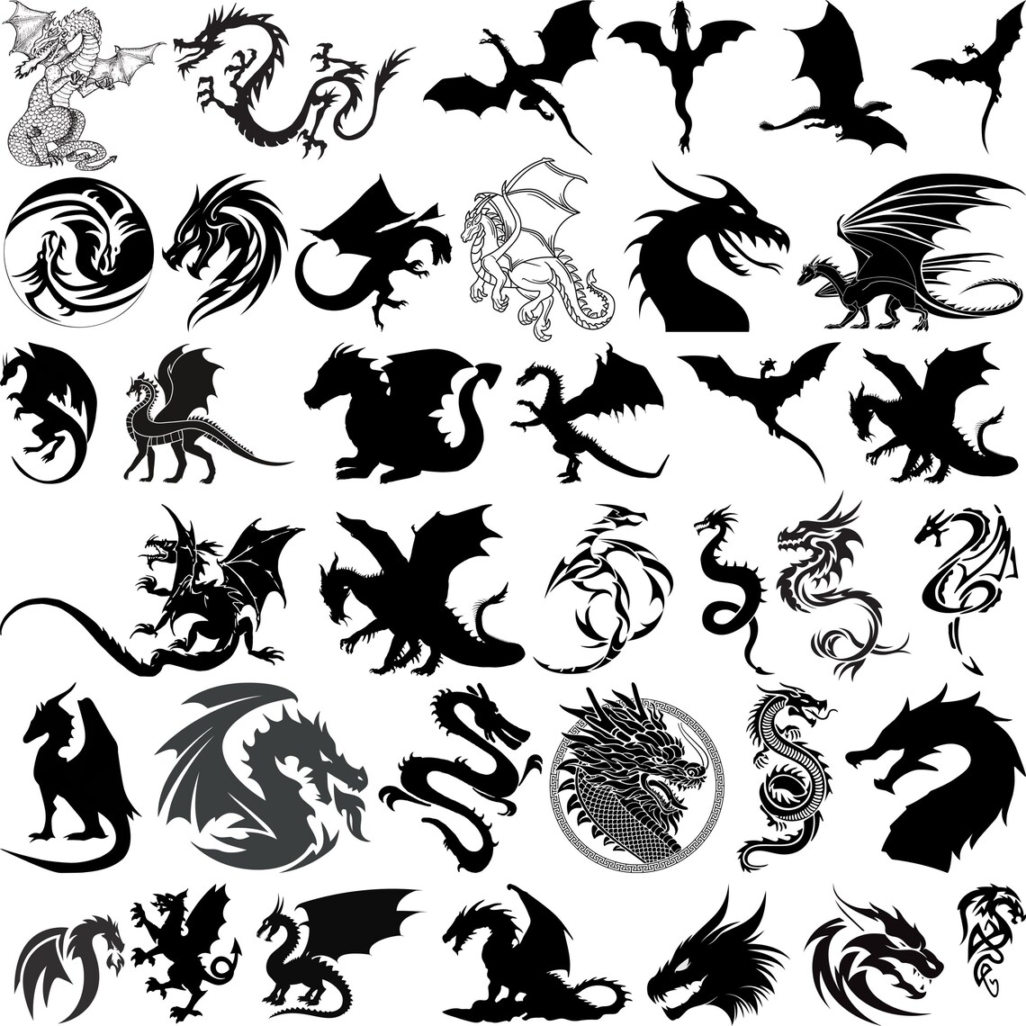 Dragon SVG Bundle,dragon Clipart , Dragon SVG Cut Files for Cricut ...
