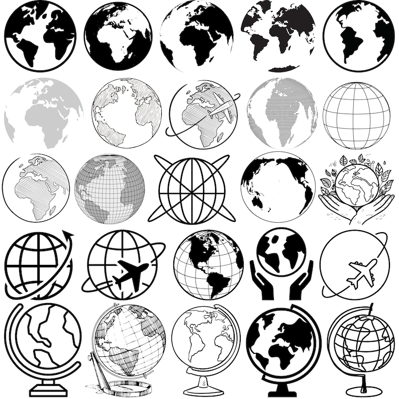 Globe SVG Bundle, Globe Vector, Globe Clipart, Planet Svg, World Svg ...