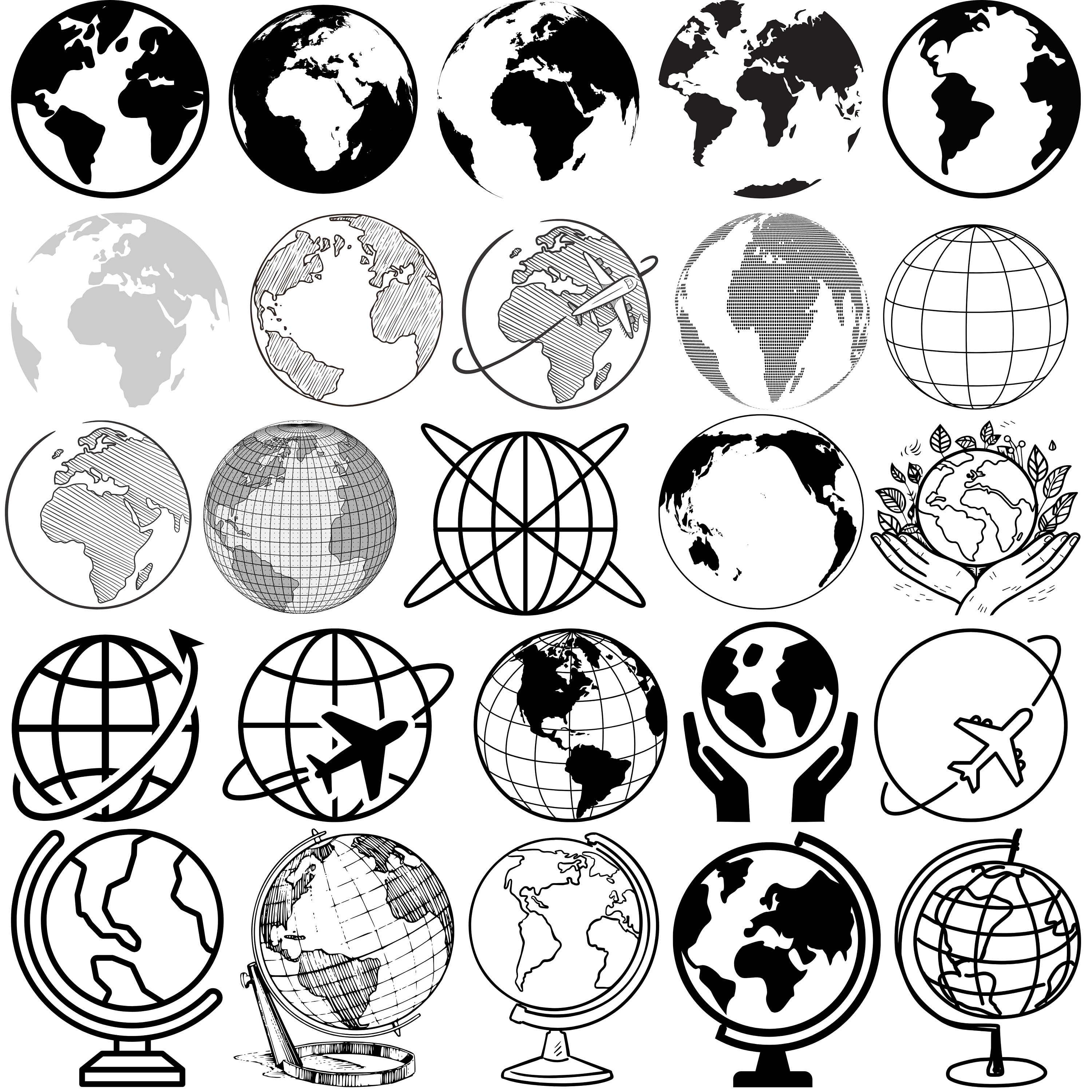 Globe SVG Bundle, Globe Vector, Globe Clipart, Planet Svg, World Svg ...