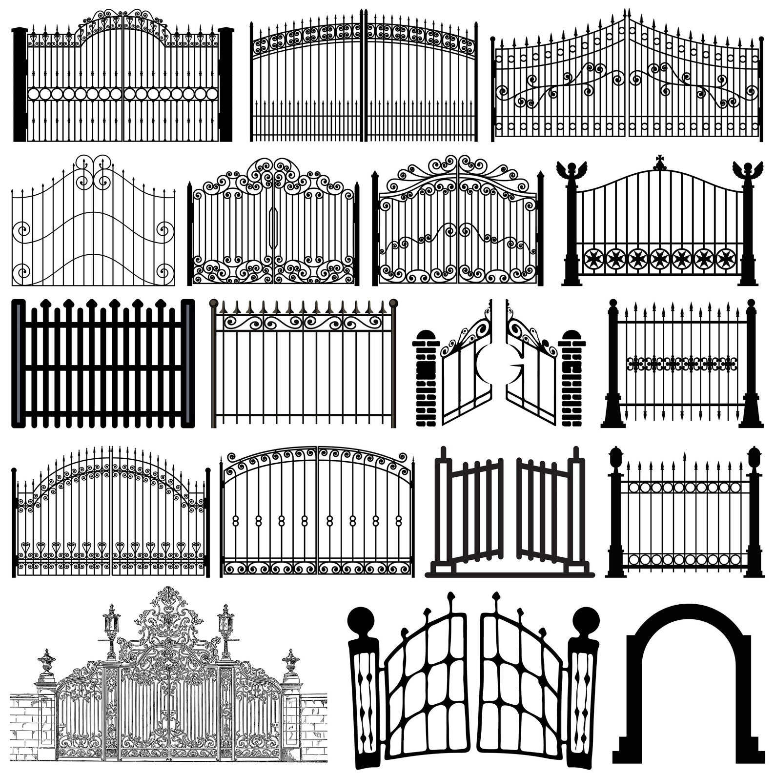 Gate SVG Bundle, Gate Silhouette, House Gate Svg, Gate Vector, Gate ...