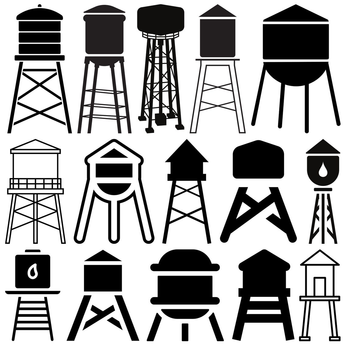 Water Tower SVG Bundle, Water Tower Vector, Water Tower Cut Files ...