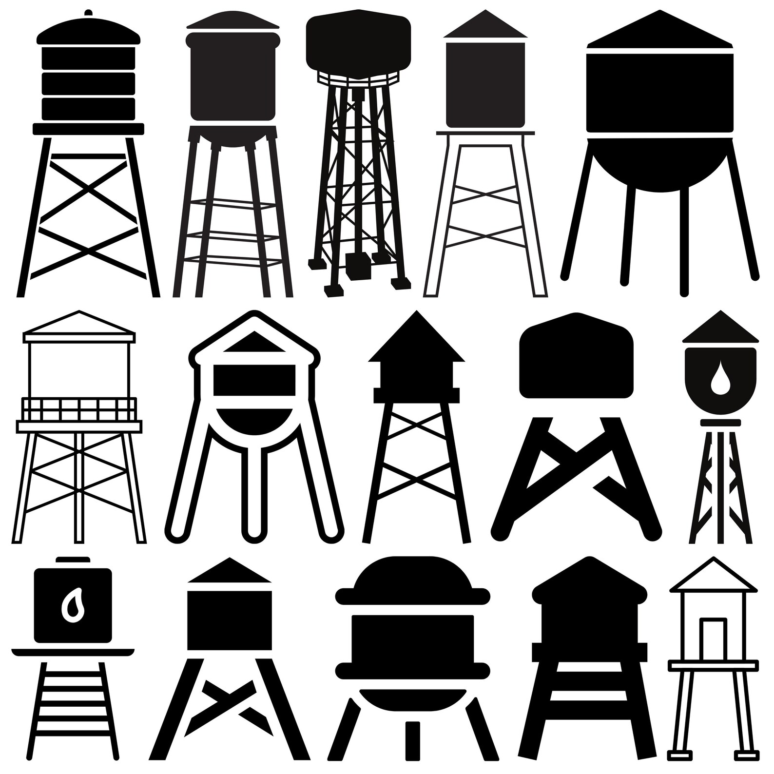 Water Tower SVG Bundle, Water Tower Vector, Water Tower Cut Files ...