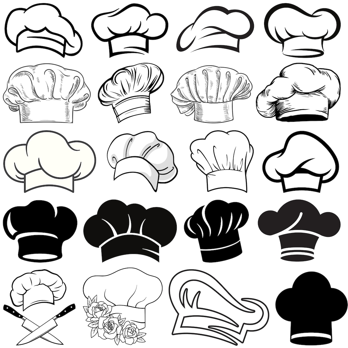 Chef Hat Svg Bundle, Chef Hat Clipart, Chef Hat Vector, Chef Hat ...