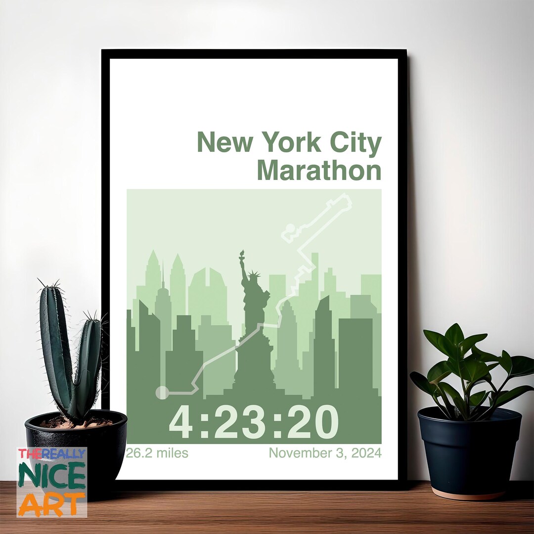 Personalized Retro New York City Marathon Finisher PRINTABLE Poster ...