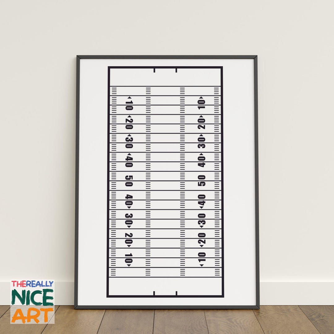 Minimalistic Football Field Wall Art, Stadium View Poster, Sports ...