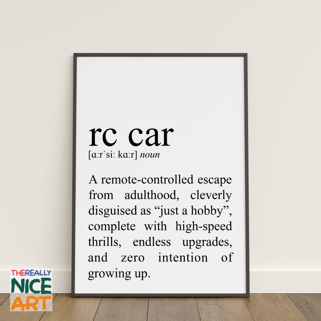 RC Car Definition Art Print | Funny Hobby Garage Decor (digital ...