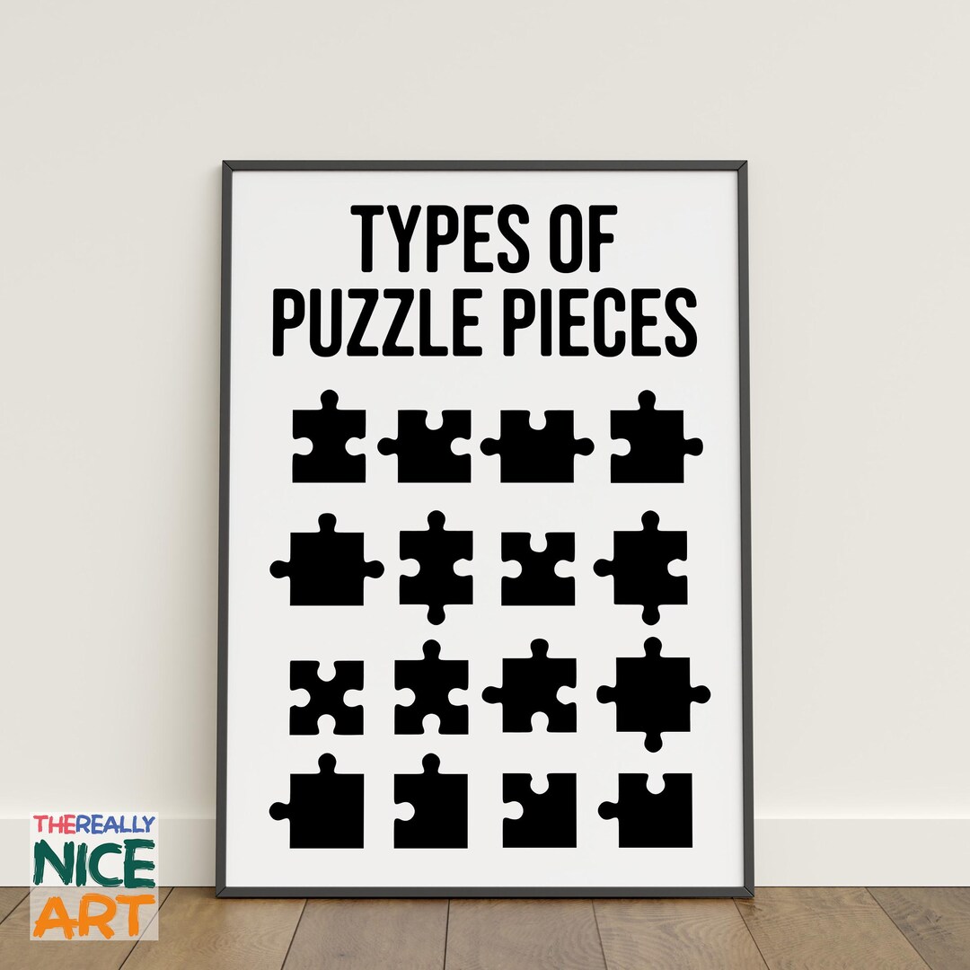 Puzzle Types PRINTABLE Wall Art, Puzzle Variety Guide, Game Room Decor ...