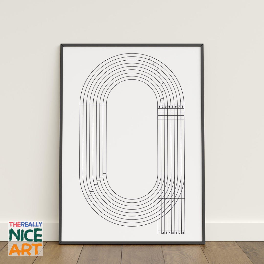 Minimalist Running Track Art Print, Sports Decor (digital Download) - Etsy