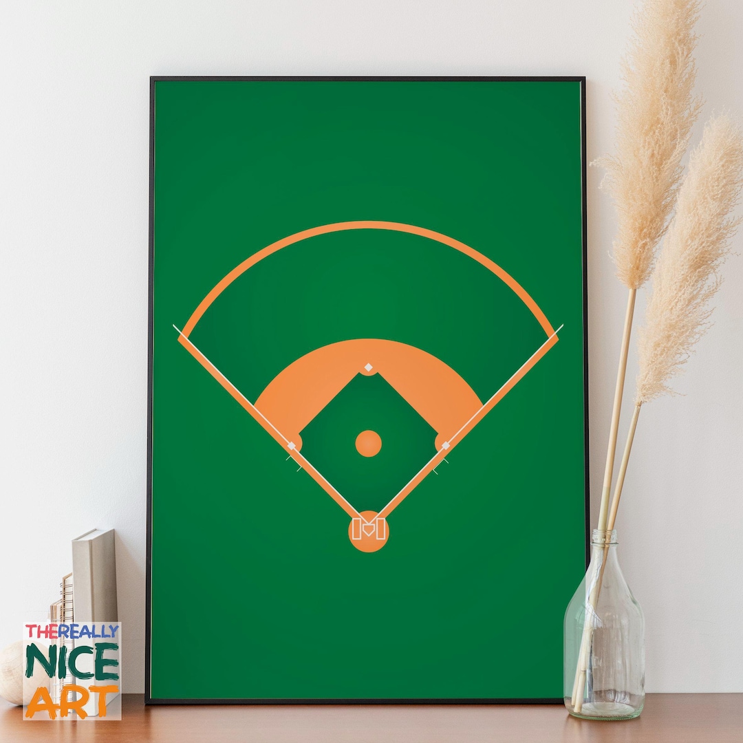 Baseball Field Wall Art, Vintage Ballpark Poster, Sports Enthusiast ...