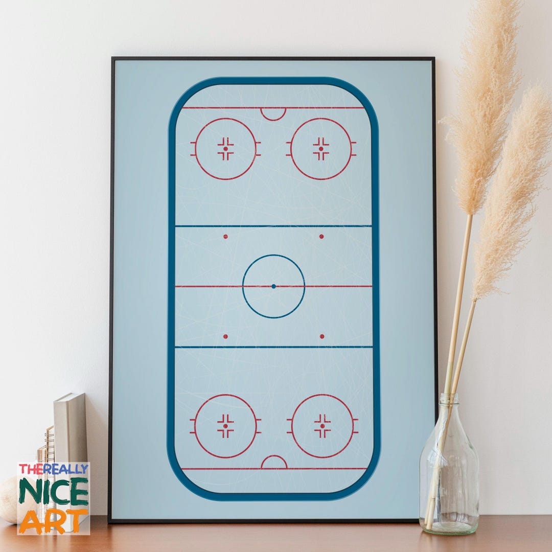 Hockey Rink Wall Art, Ice Arena Poster, Sports Enthusiast Decor ...