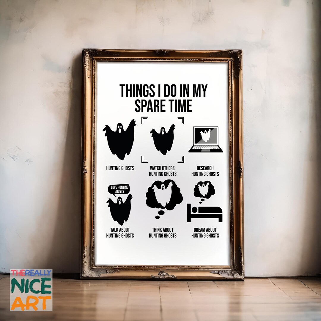 Ghost Hunter PRINTABLE Wall Art, Paranormal Investigator Design, Spooky ...