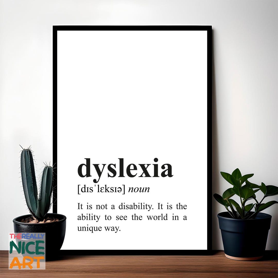 Dyslexia PRINTABLE Wall Art, Dyslexia Therapist Office Decor, Reading ...