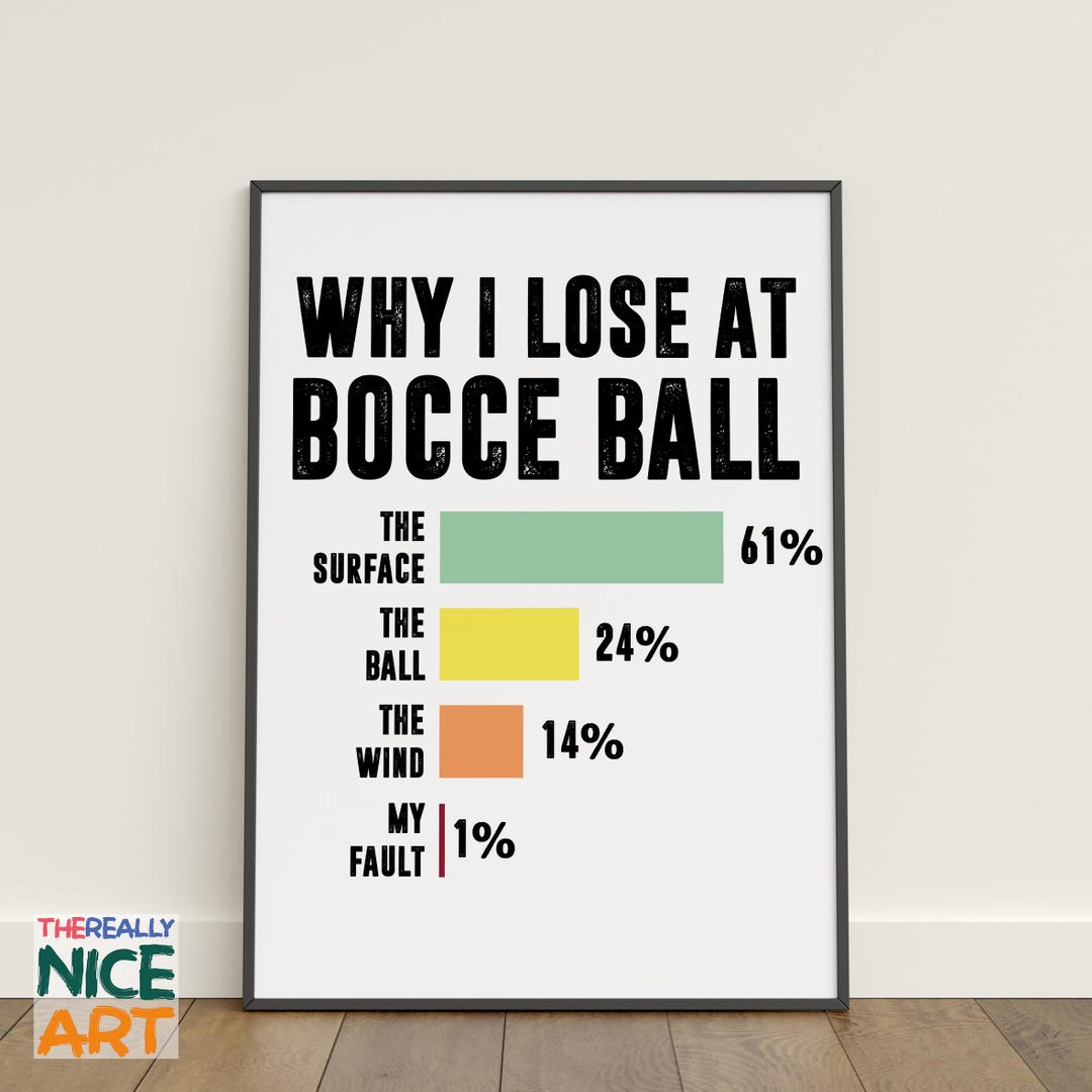 Funny Bocce Ball Loss Chart Print, Lawn Game Decor (digital Download ...