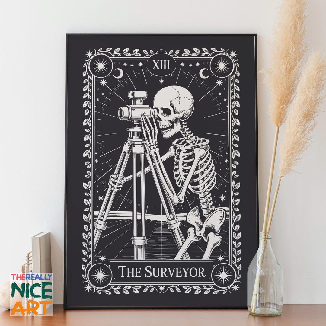 The Surveyor Tarot Card Wall Art, Engineering Decor Poster, Land ...