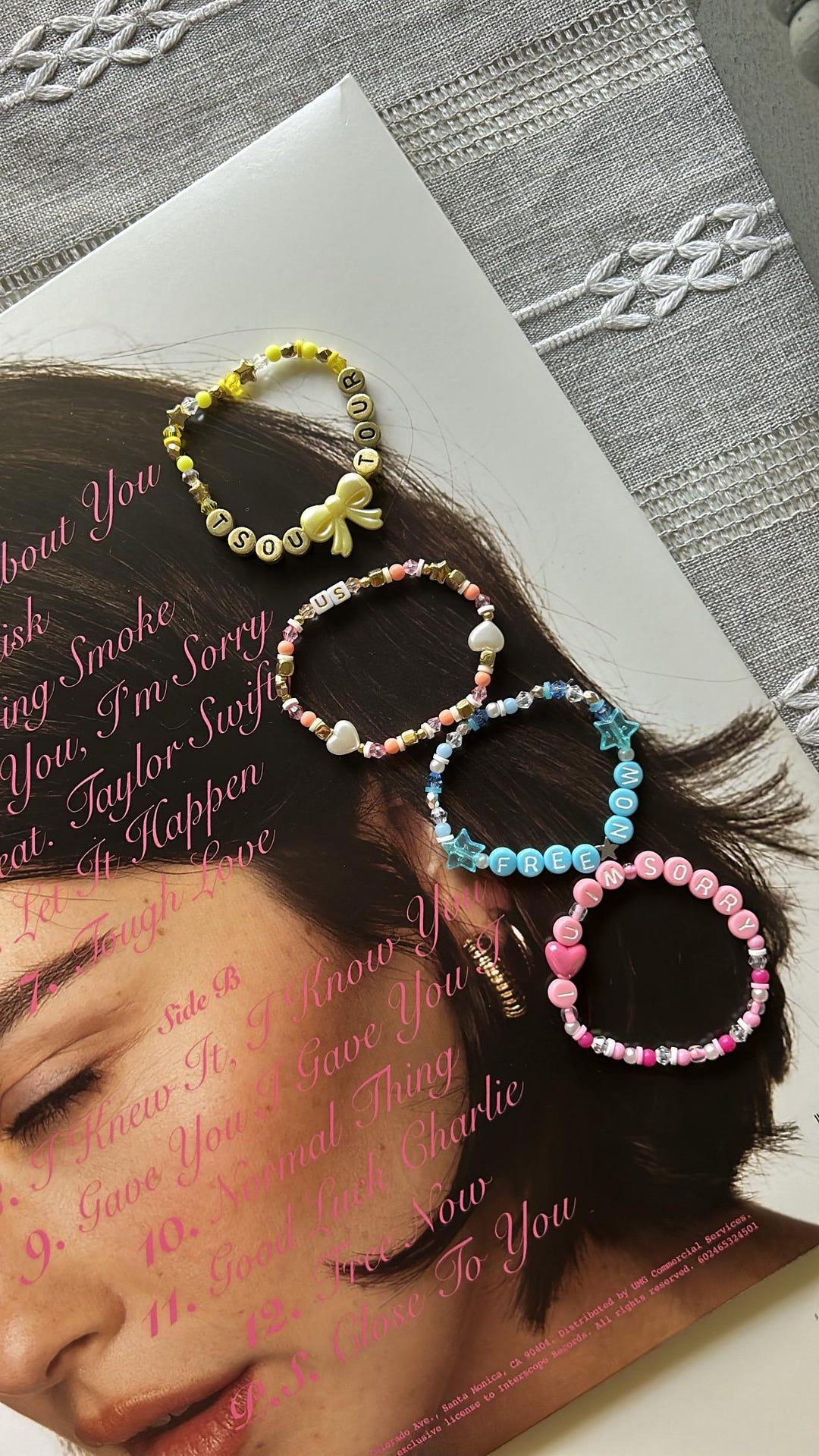 Custom Gracie Abrams the Secret of Us Beaded Bracelets - Etsy