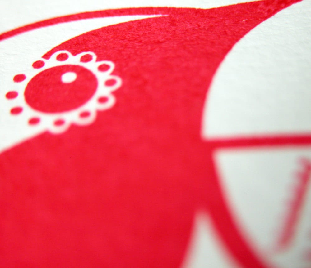 Robin Hand Pulled Signed Gocco Screenprint - Etsy