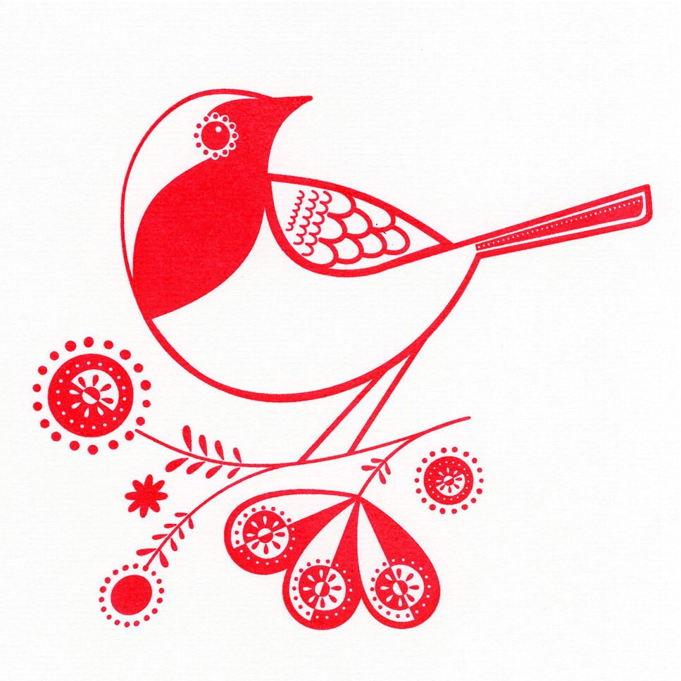 Robin Hand Pulled, Signed, Gocco Screenprint - Etsy