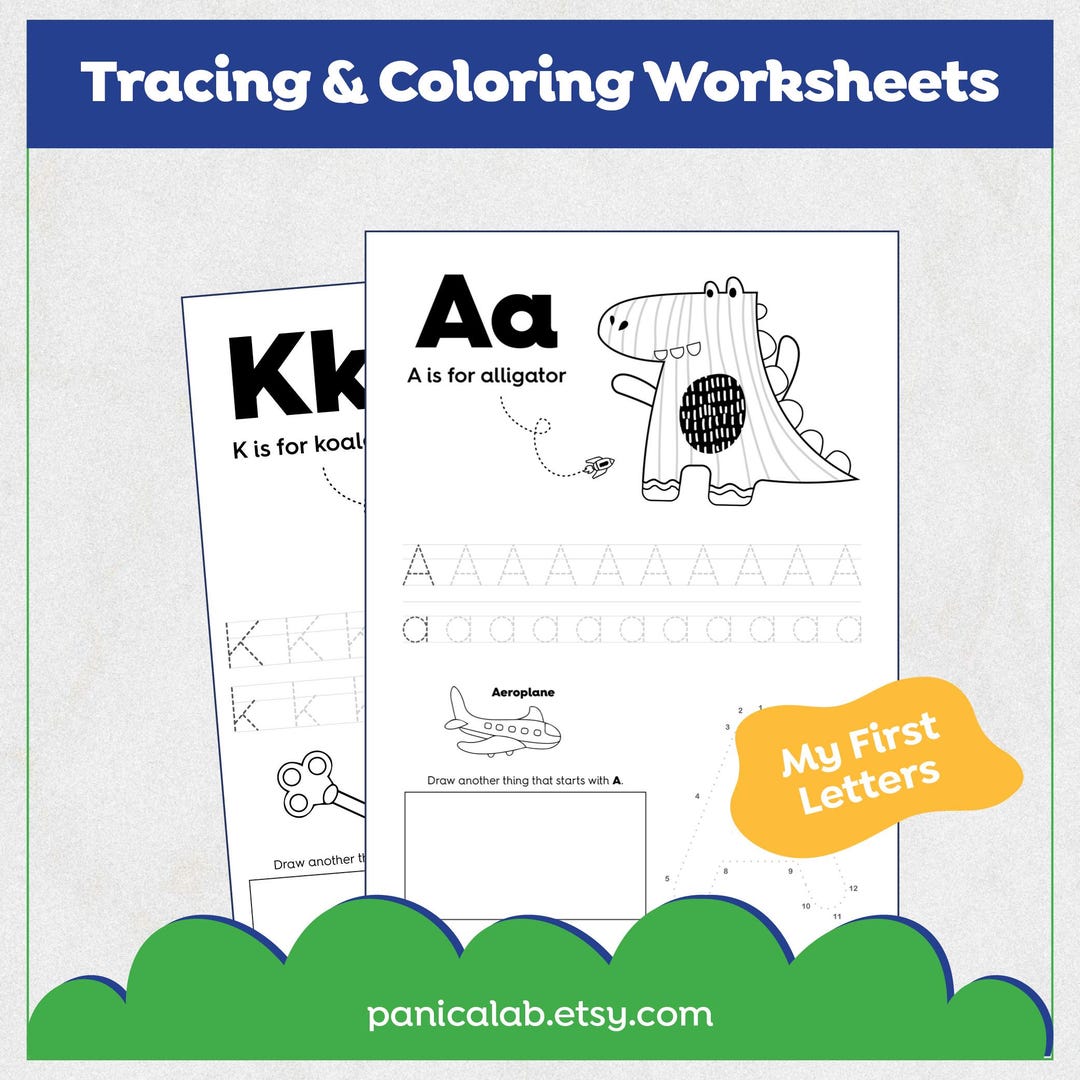 Alphabet Tracing Worksheets, Learn First Letters Printable for ...