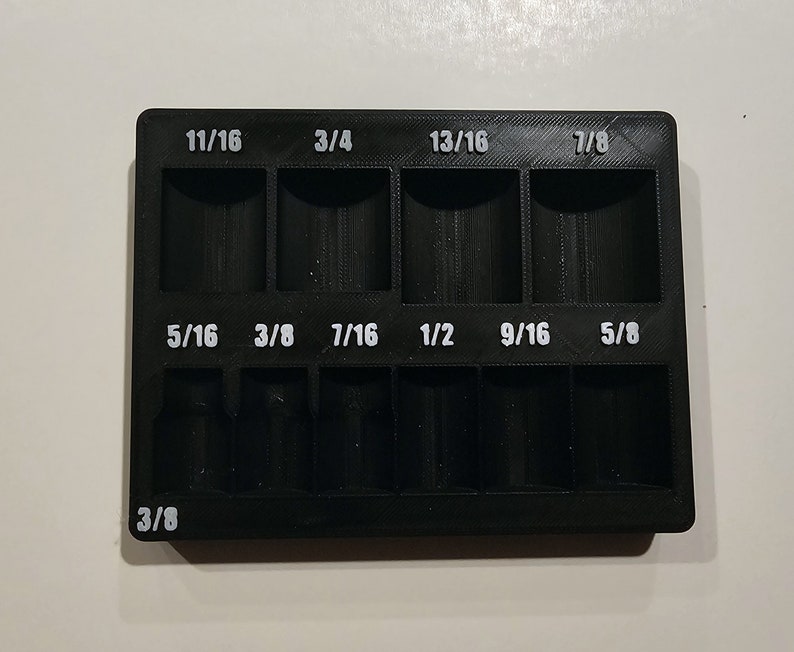 3D Printed Organizer Tray for Harbor Freight Quinn 64211 Sockets - 3/8 ...