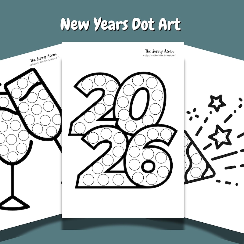 New Year Dot Art - Etsy