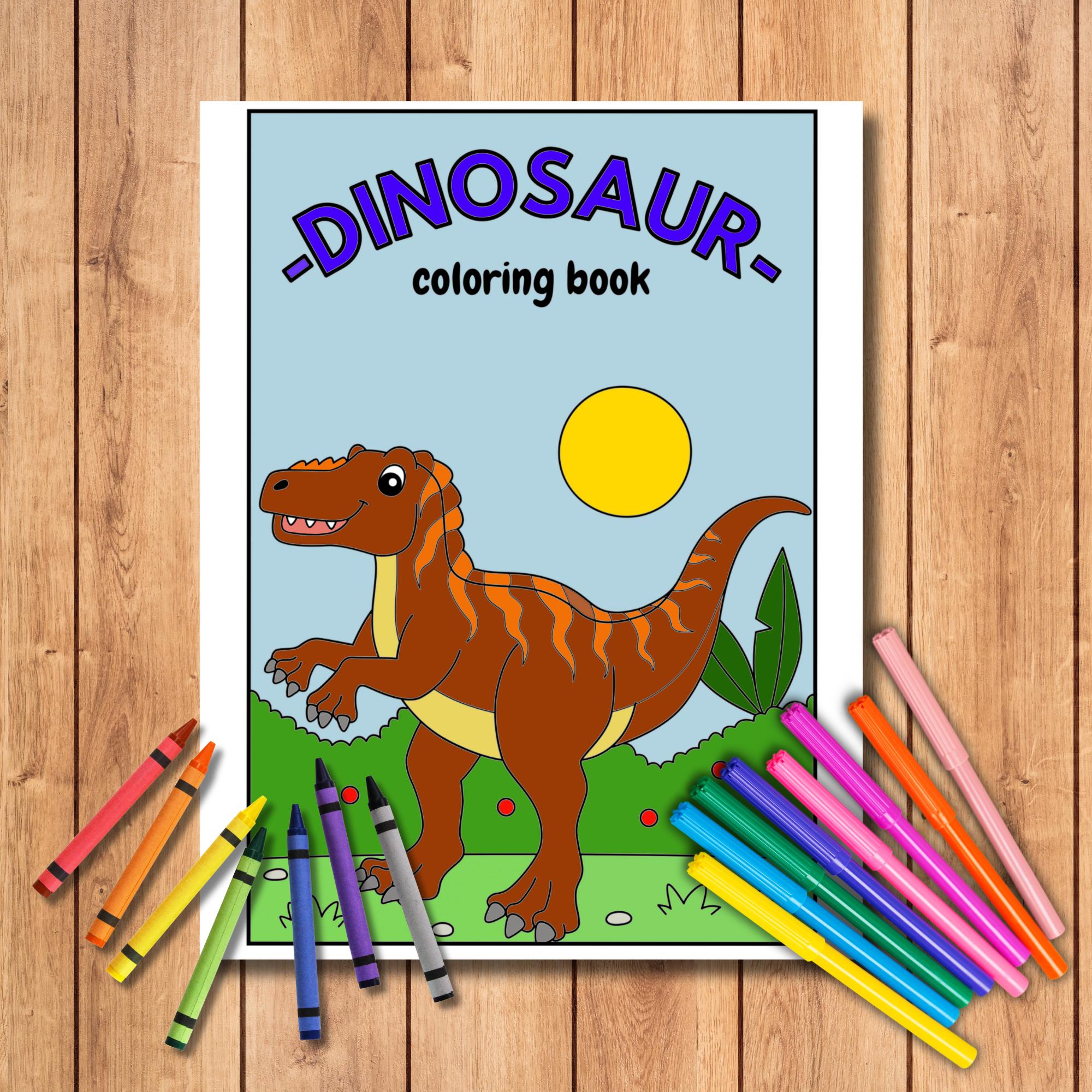 Dinosaur Coloring Book / Cartoon Dinos / PDF Printable Coloring Pages ...