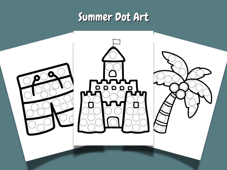 Summer Dot Art Activity/ PDF of 13 Dot Paint Pages / No Prep Seasonal ...