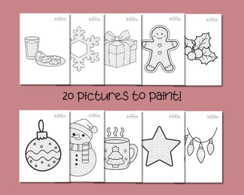 Christmas Q Tip Art: Kids Paint Craft, 20-page PDF - Etsy