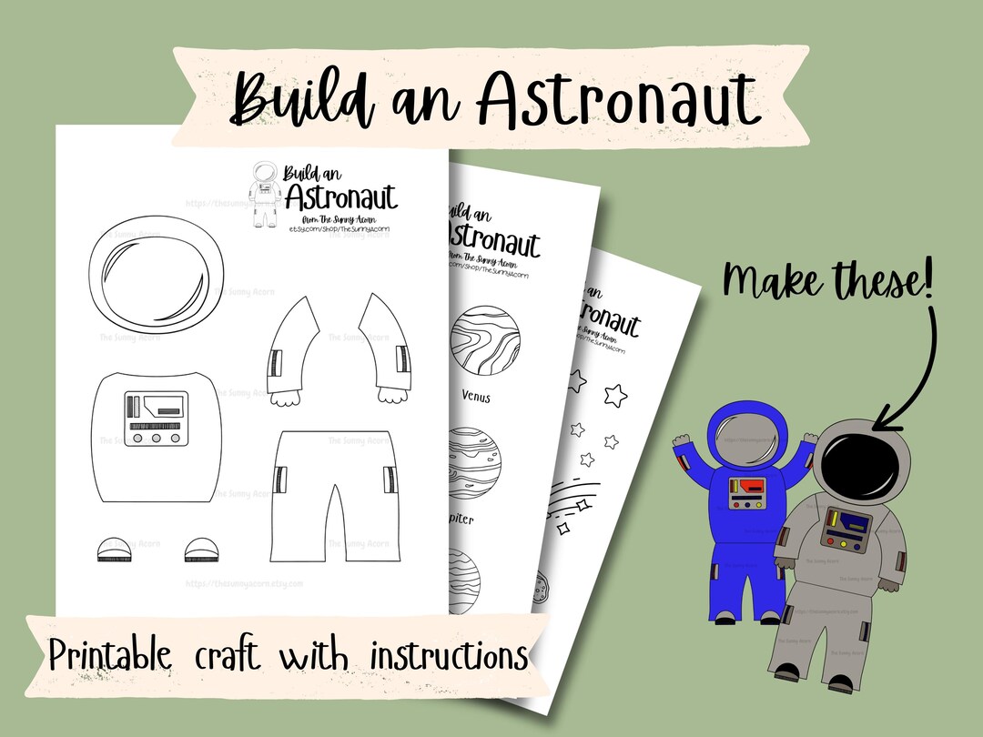 Build an Astronaut: Color, Cut and Paste Template - Etsy