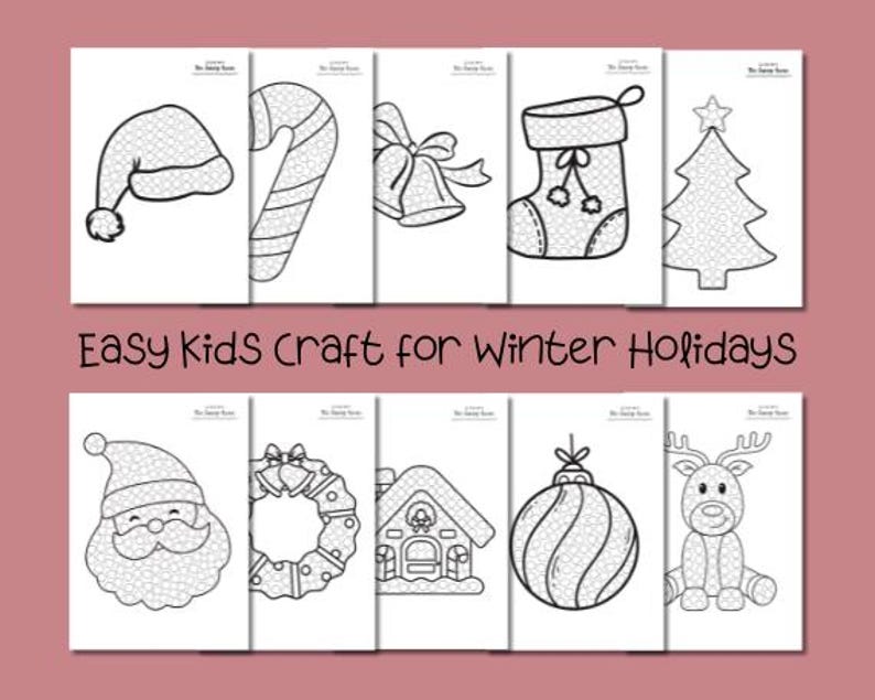 Christmas Q Tip Art: Kids Paint Craft, 20-page PDF - Etsy