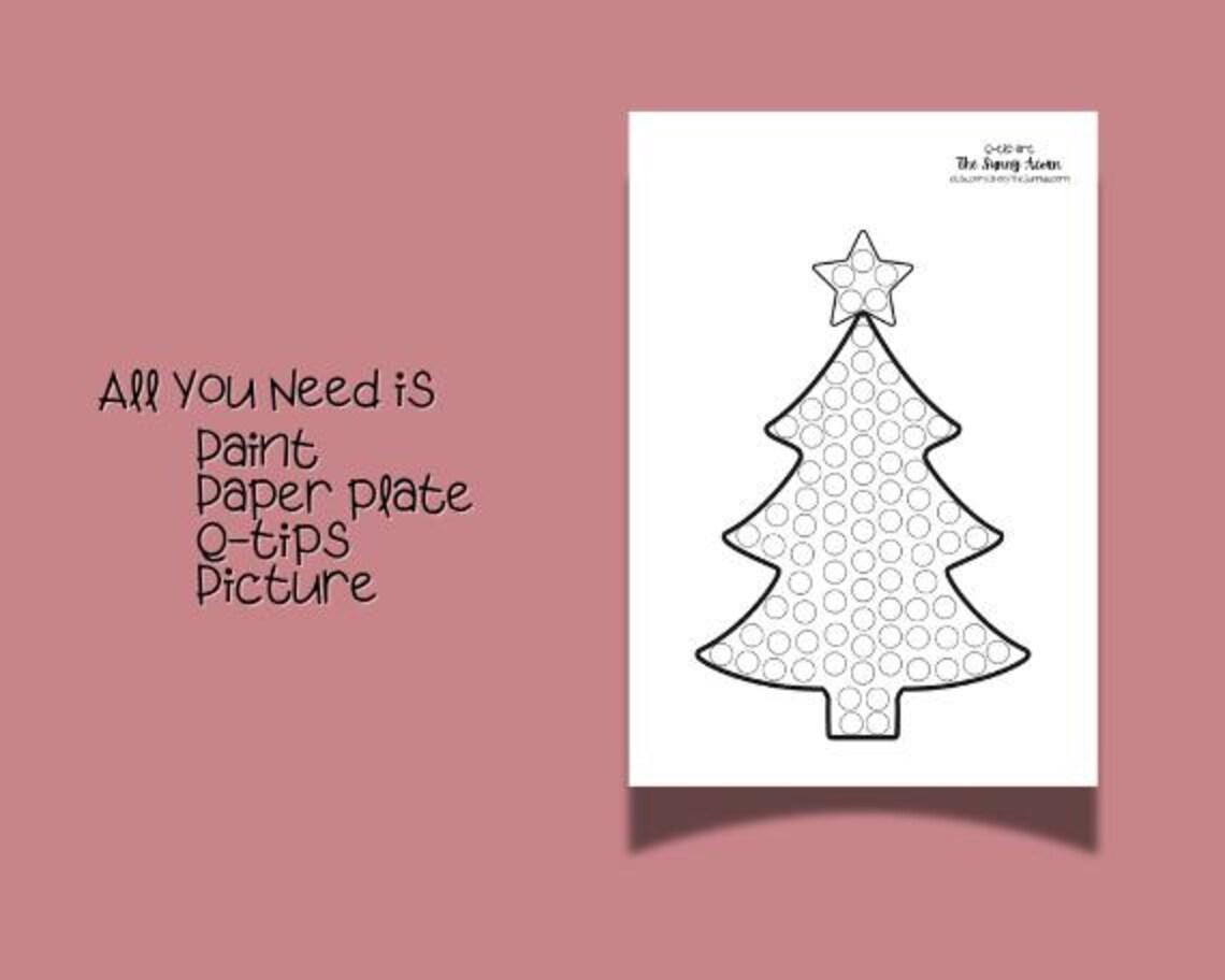 Christmas Q Tip Art: Kids Paint Craft, 20-page PDF - Etsy