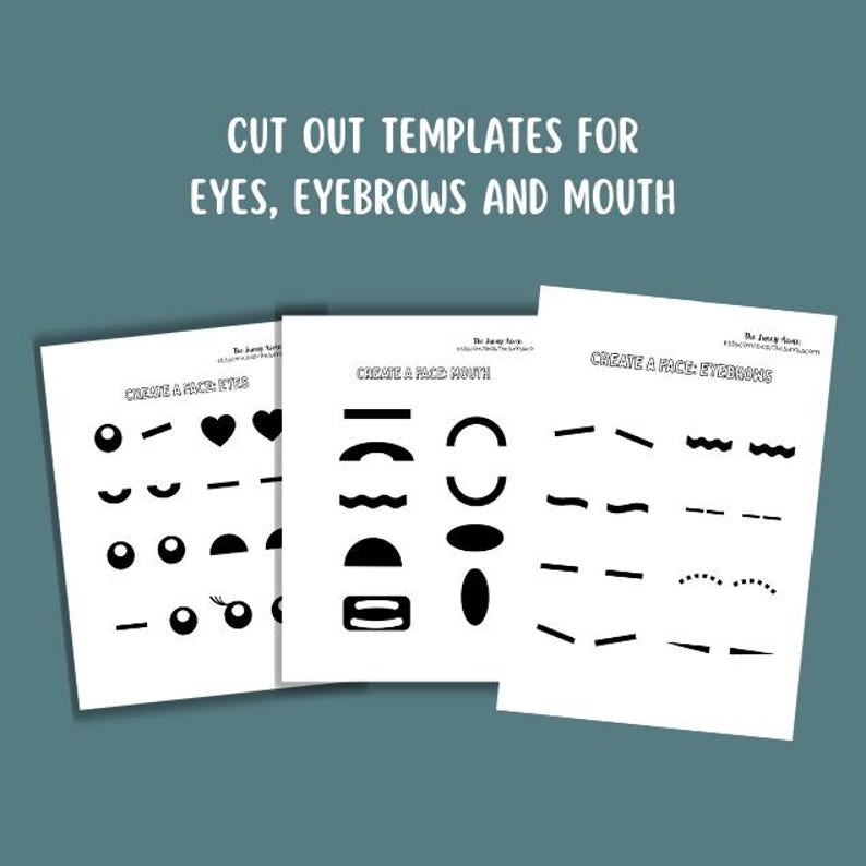 Create A Face: Kids Cut and Paste Template, Building Block Faces, 11 ...